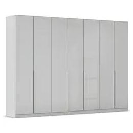 Dreht&uuml;renschrank OTTO HOME "Kleiderschrank Kleiderschr&auml;nke Schrank Garderobe AGORDO mit Glasfront", grau (seidengrau, glas seidengrau), B:315cm H:229cm T:54cm, Holzwerkstoff, Schr&auml;nke, Dreht&uuml;renschrank, durchdachte Innenausstattung, in 8 Breiten und 2 H&ouml;hen MADE IN GERMANY