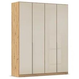 Dreht&uuml;renschrank OTTO HOME "Kleiderschrank Kleiderschr&auml;nke Schrank Garderobe AGORDO mit Glasfront", beige (eiche artisan, glas beige (champagner)), B:181cm H:229cm T:54cm, Holzwerkstoff, Schr&auml;nke, Dreht&uuml;renschrank, durchdachte Innenausstattung, in 8 Breiten und 2 H&ouml;hen MADE IN GERMANY