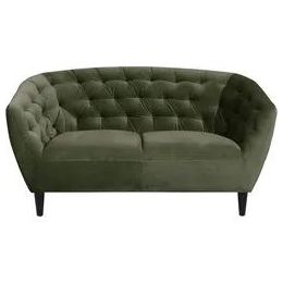 2-Sitzer Actona GROUP "Ria Sofa, Couch, Doppelsofa, Loveseat", gr&uuml;n (waldgr&uuml;n), B:150cm H:78cm T:84cm, Sofas, Samtstoff, Massivholz-Beine, Taschenfederkern, Tufting, mit Armlehnen