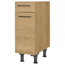 Unterschrank Nobilia "Structura", Ausrichtung w&auml;hlbar, vormont., in den Breiten 30, 45 und", braun (front und korpus: eiche sierra nachbildung), B:30cm H:87cm T:58,3cm, Schr&auml;nke, Unterschrank, 60 cm Breite, mit h&ouml;henverstellbaren Sockelf&uuml;&szlig;en, vormontiert