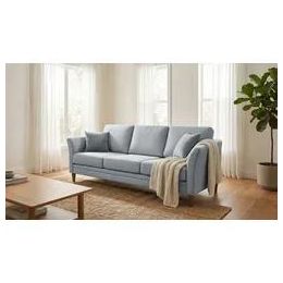 3-Sitzer Home Affaire "Arellano, Breite 217 cm", grau (gray), B:217cm H:87cm T:86cm, Sofas, klassisches Design, 2 Zierkissen inklusive, Webstoff fein