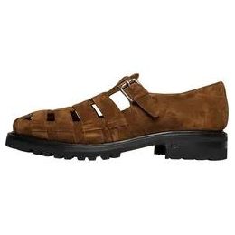 Sandale Henry Stevens "Barkley FSI Freizeitschuh", Herren, Gr. 43,5, braun, Veloursleder, Schuhe Sandale, Herren-Sandalen handgefertigt, Lederschuhe Slipper