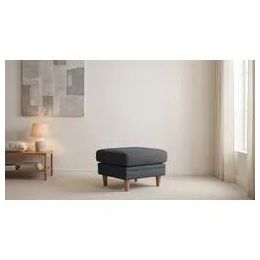 Polsterhocker Home Affaire "Arellano, Breite 63 cm", grau (anthrazit), B:63cm H:47cm T:63cm, 100% Polyester, Hocker, Polsterhocker, klassisches Design, mit Massivholzf&uuml;&szlig;en, Webstoff fein