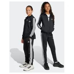 Trainingsanzug Adidas SPORTSWEAR "J 3S TR TS 205", Jungen, Gr. 128, schwarz-wei&szlig; (schwarz, wei&szlig;), Obermaterial: 100% Polyester, Sportanz&uuml;ge Trainingsanzug
