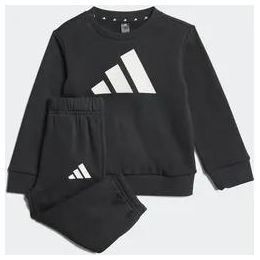 Trainingsanzug Adidas SPORTSWEAR "ESSENTIALS KIDS", M&auml;dchen, Gr. 68, schwarz-wei&szlig; (schwarz, wei&szlig;), Obermaterial: 70% Baumwolle, 30% Polyester, Sportanz&uuml;ge Trainingsanzug