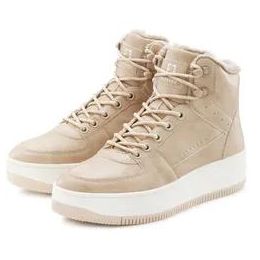 Sneaker ELBSAND "Freizeitschuh, Halbschuh, High Top Sneaker, Turnschuh, Schn&uuml;rschuh", Herren, Gr. 41, beige, Obermaterial: 100% Synthetik. Decksohle: 100% Textilmaterial. Futter: 100% Textilmaterial. Laufsohle: 100% Synthetik, unifarben, Schuhe Sneaker, Schn&uuml;rhalbschuh mit kuscheligem Warmfutter