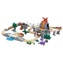 Spielzeug-Eisenbahn HAPE "Dino-Eisenbahn-Abenteuer", bunt, Spielzeugfahrzeuge, KinderB:86cm H:21,9cm, Holz, Kunststoff, Metall, mit Licht- und Soundfuntkion, B:86cm H:21,9cm
