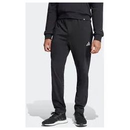 Sporthose Adidas SPORTSWEAR "ESSENTIALS SMALL LOGO SINGLE JERSEY", Herren, Gr. S, N-Gr, schwarz-wei&szlig; (schwarz, wei&szlig;, normal, gr.), Obermaterial: 74% Baumwolle, 26% Polyester, Hosen Sporthose, klassische Passform, aus weichem Single Jersey, mit Kordelverschluss