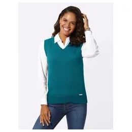 Pullunder Casual Looks "Pullunder", Damen, Gr. 54, blau (petrol), 50% Baumwolle, 50% Polyacryl, unifarben, Pullover Pullunder