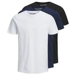 Jack & Jones T-Shirt JACK & JONES "T-Shirt JJEORGANIC BASIC TEE O-NECK 3PK 3er Pack", Herren, Gr. M, bunt (wei&szlig;, marineblau, schwarz), Obermaterial: 100% Baumwolle CO(Bio)., Shirts T-Shirt