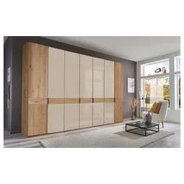 Kleiderschrank Wiemann "Cardiff", beige (glas champagner), B:344,2cm H:216cm T:58cm, Floatglas, Hartfaserplatte, Holzwerkstoff, Massivholz, Schr&auml;nke, Kleiderschrank, inkl. T&uuml;rd&auml;mpfung