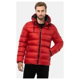 Cipo & Baxx Winterjacke CIPO & BAXX "Jacke", Herren, Gr. XL, rot, Stoff, 100% Polyester, unifarben, regular fit normal, Jacken Winterjacke, im Steppdesign