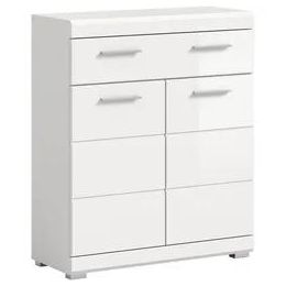 Unterschrank Welltime "SIENA, Breite 74cm, 2 T&uuml;r, 1 Schubkasten, 2 F&auml;cher, MDF-Front", wei&szlig; (wei&szlig; nb, wei&szlig; hochglanz mdf tz), B:74cm H:88cm T:31cm, FSC-zertifizierter Holzwerkstoff, Schr&auml;nke, Unterschrank, in verschiedenen Farben erh&auml;ltlich, Badm&ouml;bel, Badschrank, Kommode, Bad