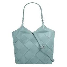 Shopper Samantha Look, Damen, Gr. B/H/T: 30cm x 23cm x 14cm onesize, blau, Leder, Taschen Shopper, echt Leder, Made in Italy