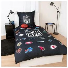 Bettw&auml;sche NFL "NFL All Teams", bunt, B/L: 135cm x 200cm, 1 Stk., 1 Stk., Renforc&eacute;, B/L: 80cm x 80cm, 2 Stk., Renforc&eacute;, Obermaterial: 100% Baumwolle, Bettw&auml;sche, Bettw&auml;sche, Wendemotiv