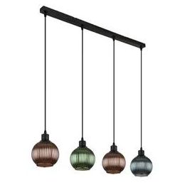 Globo LIGHTING Pendelleuchte "ZUMBA", schwarz (schwarz matt), 1 Stk., Leuchten, Gl&auml;ser, H&auml;ngeleuchte, H&auml;ngelampe, k&uuml;rzbar, Pendelleuchte