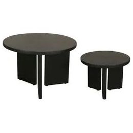Couchtisch ByLiving "Round", schwarz (schwarz, schwarz, schwarz), H:41cm, Tische, Couchtisch, aus 2,5cm starkem Massivholz schwarz, einzeln oder im Set stellbar