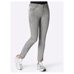 Stretch-Jeans Ambria, Damen, Gr. 26, Kurzgr&ouml;&szlig;en, grau (grau, denim), 98% Baumwolle, 2% Elasthan, unifarben, lang, Jeans