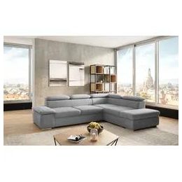 Sit & More Ecksofa SIT & MORE "Valentine L-Form, B: 272 cm", grau, B:272cm H:73cm T:226cm, 100% Polyester, Sofas, Ecksofa, mit Arm- & Kopfteilverstellung, optional mit Bettfunktion
