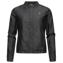 Kurzjacke Ragwear "Malawi Denim", Damen, Gr. XL (42), schwarz, Obermaterial: 60% Baumwolle, 40% Viskose. Innenfutter: 100% Polyester, normal h&uuml;ftbedeckend, Rundhals, &Auml;rmel ohne &Auml;rmelschlitz elastischer Bund mit Gummizug, Jacken Kurzjacke, Leichte &Uuml;bergangsjacke in Jeans-Optik