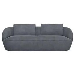 3-Sitzer FLEXLUX "Torino, rund und bequem, Couch, Dreisitzer", grau (soft grau), B:217cm H:85cm T:102cm, 100% Polyester, Sofas, Modernes, organisches Sofa-Design, Kaltschaum, Wellenunterfederung
