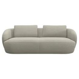 3-Sitzer FLEXLUX "Torino, rund und bequem, Couch, Dreisitzer", beige (natural), B:217cm H:85cm T:102cm, 100% Polyester, Sofas, Modernes, organisches Sofa-Design, Kaltschaum, Wellenunterfederung