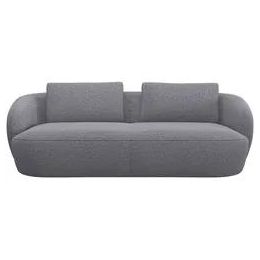 3-Sitzer FLEXLUX "Torino, rund und bequem, Couch, Dreisitzer", grau (steel), B:217cm H:85cm T:102cm, 100% Polyester, Sofas, Modernes, organisches Sofa-Design, Kaltschaum, Wellenunterfederung