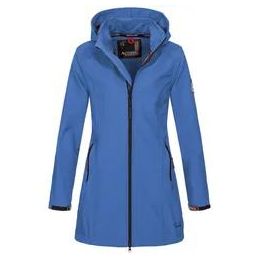Softshelljacke Alessandro Salvarini "Alessia", Damen, Gr. 5XL, blau, Obermaterial: 96% Polyester, 4% Elasthan; Innenseite: 100% Polyester, Jacken Softshelljacke, lang mit abnehmbarer Kapuze