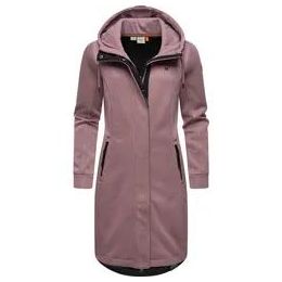 Kurzmantel Ragwear "Letti Long Bonded", Damen, Gr. XL (42), lila (mauve), Rippware, Material: 100% Polyester, figurumspielend knielang, hoch geschlossener Ausschnitt, &Auml;rmel ohne &Auml;rmelschlitz normaler Saum, M&auml;ntel Kurzmantel, &Uuml;bergangsmantel aus Rippstrick mit Kapuze