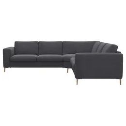Ecksofa FLEXLUX "Fiore, gleichschenklig, super Sitzkomfort durch Kaltschaum im Sitz", grau (dervit grau), B:257cm H:85cm T:92cm, 100% Polyester, Sofas, Ecksofa, breite Armlehnen, F&uuml;&szlig;e Alu+ Eiche, L-Form