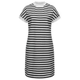 Shirtkleid Ragwear "Katchi Stripes", Damen, Gr. XXL (44), Normalgr&ouml;&szlig;en, schwarz, Material: 80% Baumwolle, 20% Polyester, Basic, l&auml;ssig geschnitten ca. Mitte Oberschenkel, Rundhals, &Auml;rmel ohne &Auml;rmelschlitz extrabreites B&uuml;ndchen kontrastfarben, Kleider Shirtkleid, L&auml;ssiges gestreiftes Damen Sommerkleid