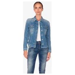 Jeansjacke Le Temps Des Cerises "Jeansjacke", Damen, Gr. XS, blau, 100% Baumwolle, Jacken Jeansjacke, mit stylischen Brusttaschen