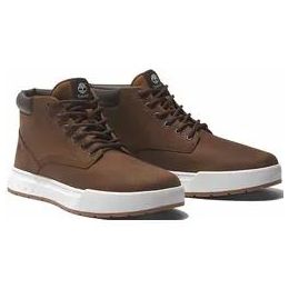 Schn&uuml;rboots Timberland "MAPLE GROVEMID LACE UP SNEAKER", Damen, Gr. 44,5, braun (dunkelbraun), Leder, Schuhe Schn&uuml;rboots, Winterschuhe, Sneakerboots, Winterboots