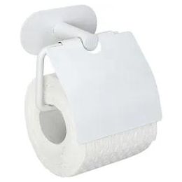 Toilettenpapierhalter Wenko "Turbo-Loc Modell Orea", wei&szlig;, B:14cm H:12,5cm L:7cm, Edelstahl, Toilettenpapierhalter, mit Deckel, Befestigen ohne Bohren