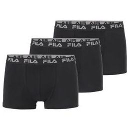 Boxershorts Fila "MAN BOXER SHORTS", Damen, Gr. M, schwarz, Obermaterial: 95% Baumwolle, 5% Elasthan, bedruckt, unifarben, eng, Unterhosen, mit elastischem Logobund