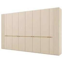 Dreht&uuml;renschrank Musterring "Isabelle", beige (champagner, dekor), B:393,1cm H:236cm T:58cm, Hartfaserplatte, Holzwerkstoff, Schr&auml;nke, Dreht&uuml;renschrank, Lamellen in Korpusfarbe, Griffe in schwarz, versch. Gr&ouml;&szlig;en und Farben