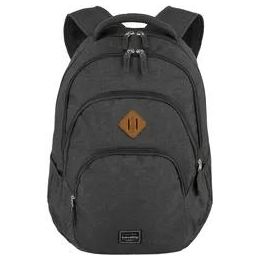 Laptoprucksack Travelite "BASICS Melange", Gr. B/H/T: 31cm x 45cm x 16cm, grau (anthrazit), Polyester, unifarben, Basic, Rucks&auml;cke Laptoprucksack, Freizeitrucksack Arbeitsrucksack Schulrucksack Reiserucksack