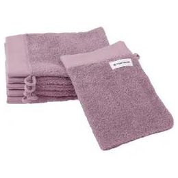 Waschhandschuh Tom Tailor HOME "Waschhandschuh COLOR BATH", lila (cozy mauve), B:16cm L:21cm, Frottier, Frottier, Handt&uuml;cher