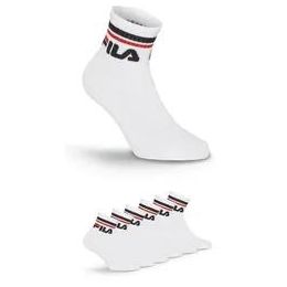 Kurzsocken Fila "UNISEX QUARTER PLAIN SOCKS", Herren, Gr. 35-38, wei&szlig;, Baumwollmischung, unifarben mit Farbeinsatz, normal, Socken, mit Logo-Schriftzug