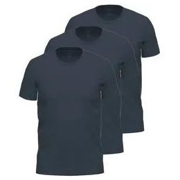 Unterhemd Ammann "3er Pack Shirt 1/2 Arm Day Modern / Close to you", Herren, Gr. 8, N-Gr, blau (nightblau), Obermaterial: 93% Baumwolle CO. 7% Elasthan EL., Unterhemden Unterhemd