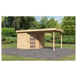 Gartenhaus Karibu "Schwandorf 5", beige (naturbelassen), ohne Fu&szlig;boden, ohne R&uuml;ck- und Seitenwand, ohne Dacheindeckung, Holzwerkstoff, Gartenh&auml;user, Gartenhaus, aus hochwertiger nordischer Fichte