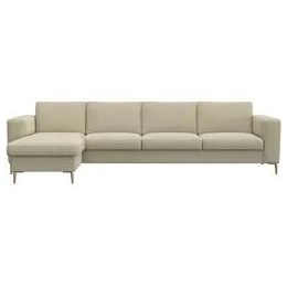 Ecksofa FLEXLUX "Fiore, super bequem durch hochwertigen Sitzaufbau mit Kaltschaum", beige (sandy beige), B:295cm H:85cm T:159cm, 100% Polyester, Sofas, Ecksofa, breite Armlehnen, F&uuml;&szlig;e Alu+ Eiche, L-Form