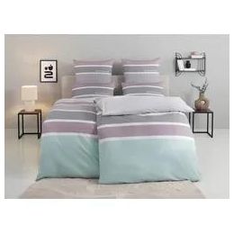 Bettw&auml;sche Tom Tailor HOME "Felix in Gr. 135x200 oder 155x220 cm", lila (mauve), B/L: 135cm x 200cm, 1 Stk., 1 Stk., Renforc&eacute;, B/L: 80cm x 80cm, 3 Stk., Renforc&eacute;, Obermaterial: 100% Baumwolle, Bettw&auml;sche, Bettw&auml;sche, mit GRATIS-Zugabe: G&auml;stehandtuch (100% Baumwolle), mit Rei&szlig;verschluss