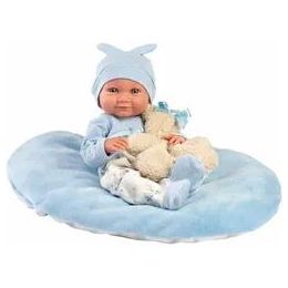 Babypuppe LLORENS "Nico mit Kissen, blau, 40cm", bunt, Puppen, Baby, Made in Europe