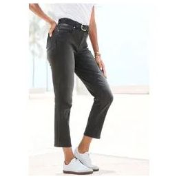 Ankle-Jeans Lascana, Damen, Gr. 40, N-Gr, schwarz (schwarz washed), Denim/Jeans, Obermaterial: 98% Baumwolle, 2% Elasthan, figurbetont kn&ouml;chelfrei, Jeans, mit Stretchanteil, elastische Jeans in gerader Passform
