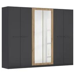 Dreht&uuml;renschrank Rauch "Kleiderschrank Schrank Garderobe Garderobenschrank Stauraumwunder MODI", grau (graumetallic, eiche artisan), B:271cm H:210cm T:54cm, Holzwerkstoff, Schr&auml;nke, Dreht&uuml;renschrank, optional mit Spiegel MADE IN GERMANY