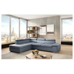 Sit & More Ecksofa SIT & MORE "Valentine L-Form, B: 272 cm", bunt (graublau), B:272cm H:73cm T:226cm, Sofas, Ecksofa, mit Arm- & Kopfteilverstellung, optional mit Bettfunktion