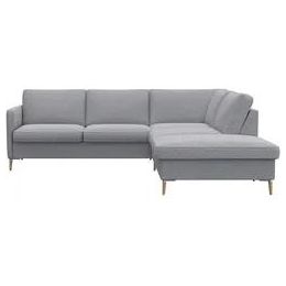 Ecksofa FLEXLUX "Fiore, L-Form, super bequem durch Kaltschaum im Sitz", grau (sophisto gre), B:234cm H:85cm T:225cm, 100% Polyester, Sofas, Ecksofa, schmale Armlehnen, F&uuml;&szlig;e Alu/Eiche, B/T 234/225 cm