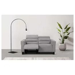2-Sitzer Home Affaire "Carpari, 162 cm, mit manueller od. elektrischer Relaxfunktion", grau (hellgrau), B:162cm H:97cm T:100cm, Sofas, (USB A/C), sowie Kopfteilverstellung