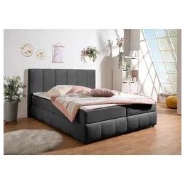 Boxbett OTTO HOME "Hartley inkl. Bettkasten und Topper, auch in &Uuml;berl&auml;nge erh&auml;ltlich", grau (anthrazit), B:192cm L:210cm, Komplettbetten, wahlweise mit Bonnell- oder TTFK-Matratze in H2, H3 o. H4 erh&auml;ltlich